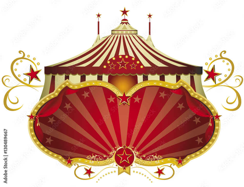 Circus red signboard Stock Vector | Adobe Stock