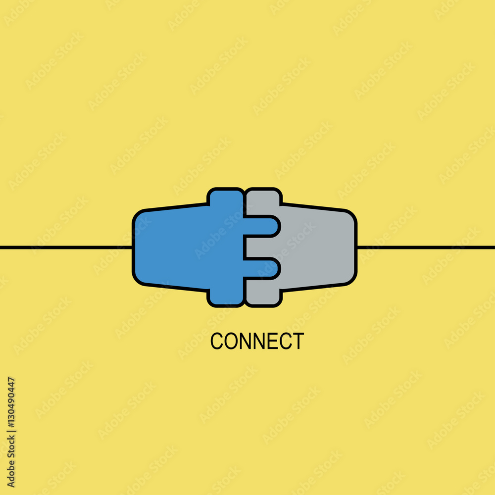 Cooperation interaction. Vector illustration. Success. Abstract ...