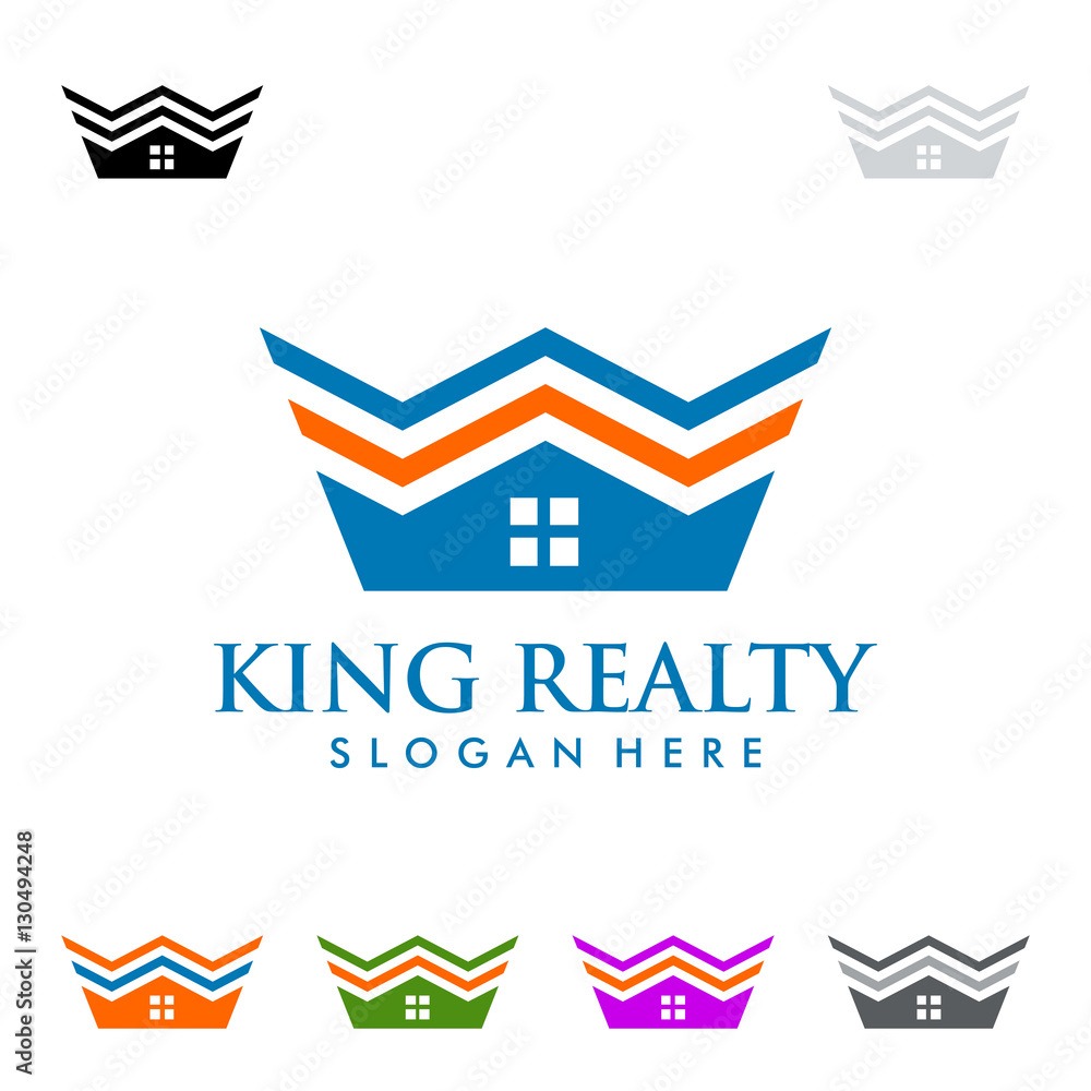 King estate, represented Real estate vector logo design, home, house ...