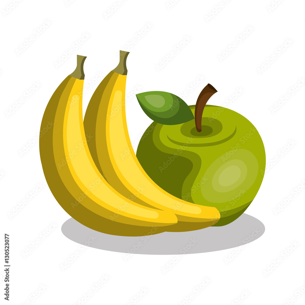 banana and apple fresh vector illustration design Stock Vector | Adobe ...