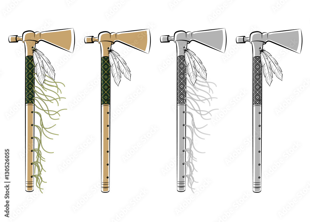 Battle ax tomahawk throwing. The famous weapons ethnic American Indians ...