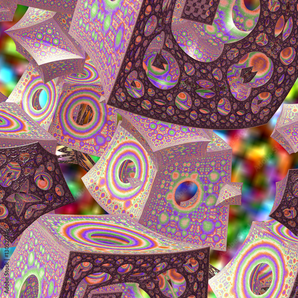 Funky square shape abstract fractal magenta background Stock ...