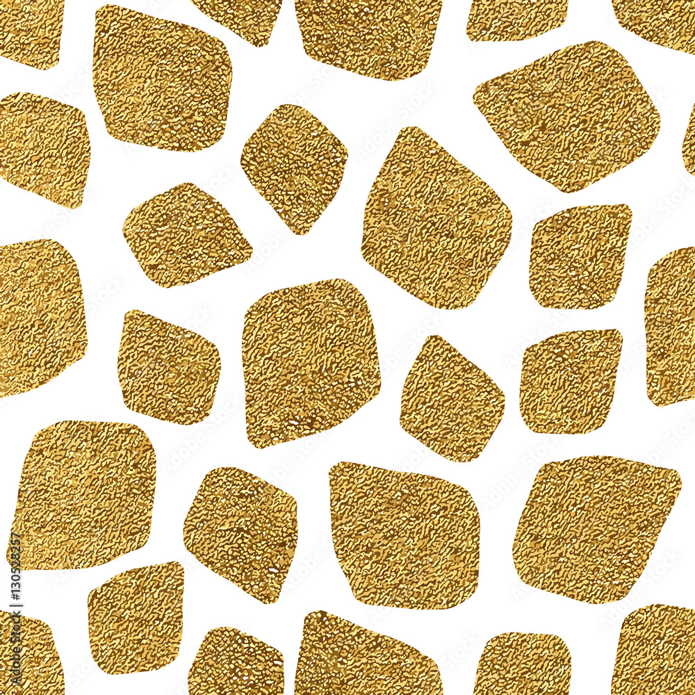 Abstract geometric seamless pattern of golden shiny mosaic spots, hand ...