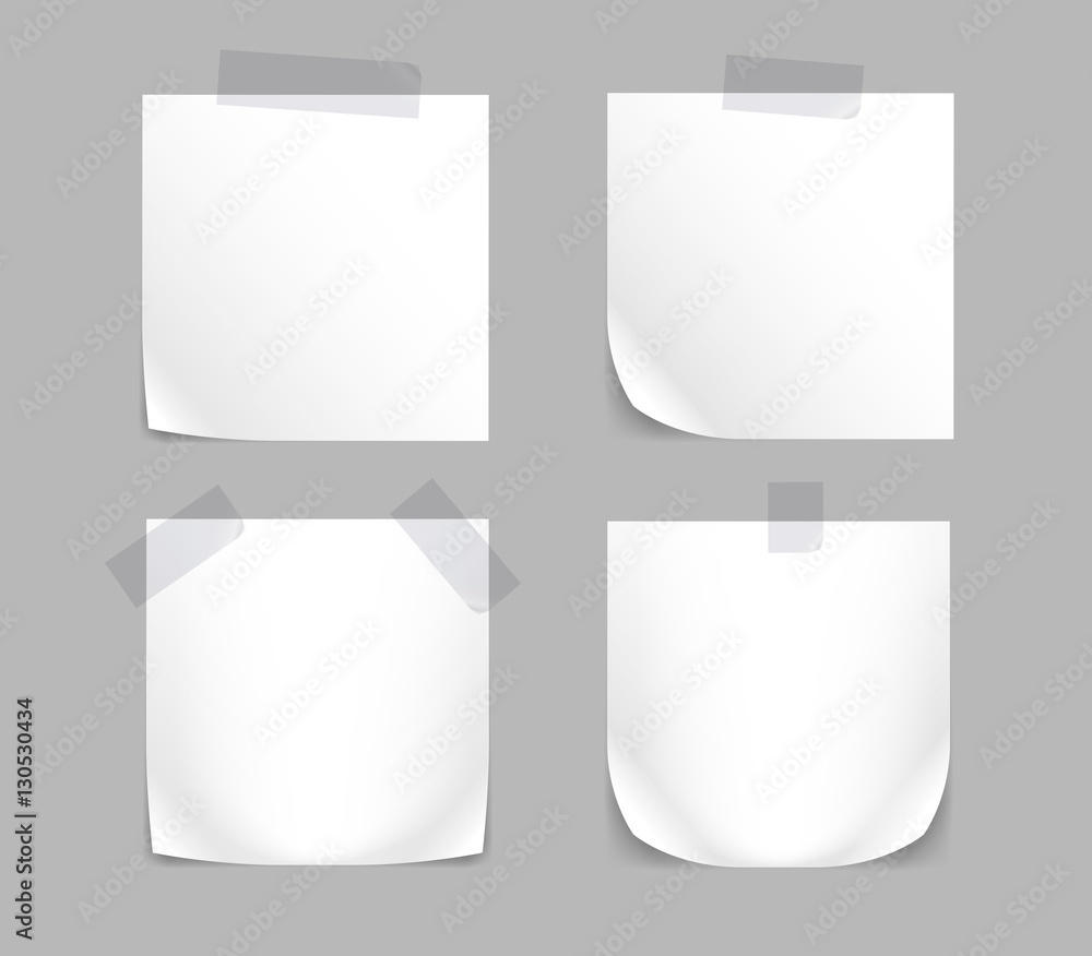 Paper Sticker set. Memo Label isolated on White Background. Stic Stock ...