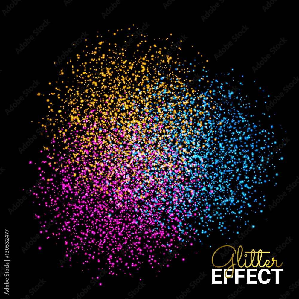 Abstract Colorful Burst Effect of Colors Paint Splash Glitter on Dark ...