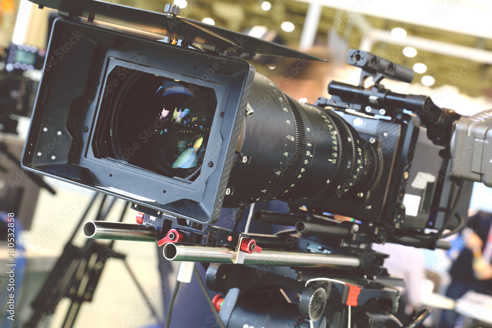 Video camera while filming Stock-Foto | Adobe Stock