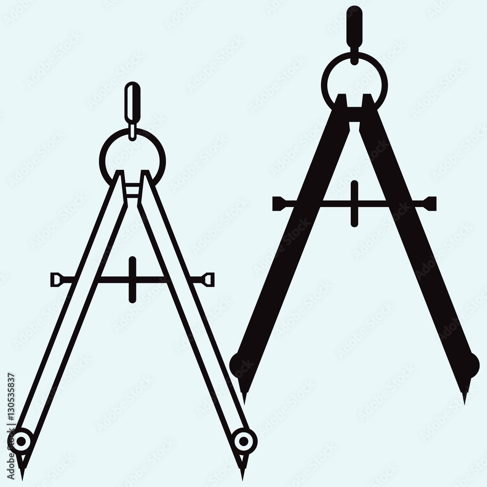 Compass. Tools for drawing Stock Vector | Adobe Stock