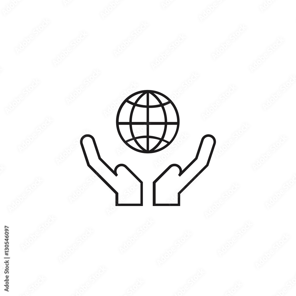 care about ecology, planet Earth outline icon vector Stock Vector ... care about ecology, planet Earth outline icon vector Stock Vector ...