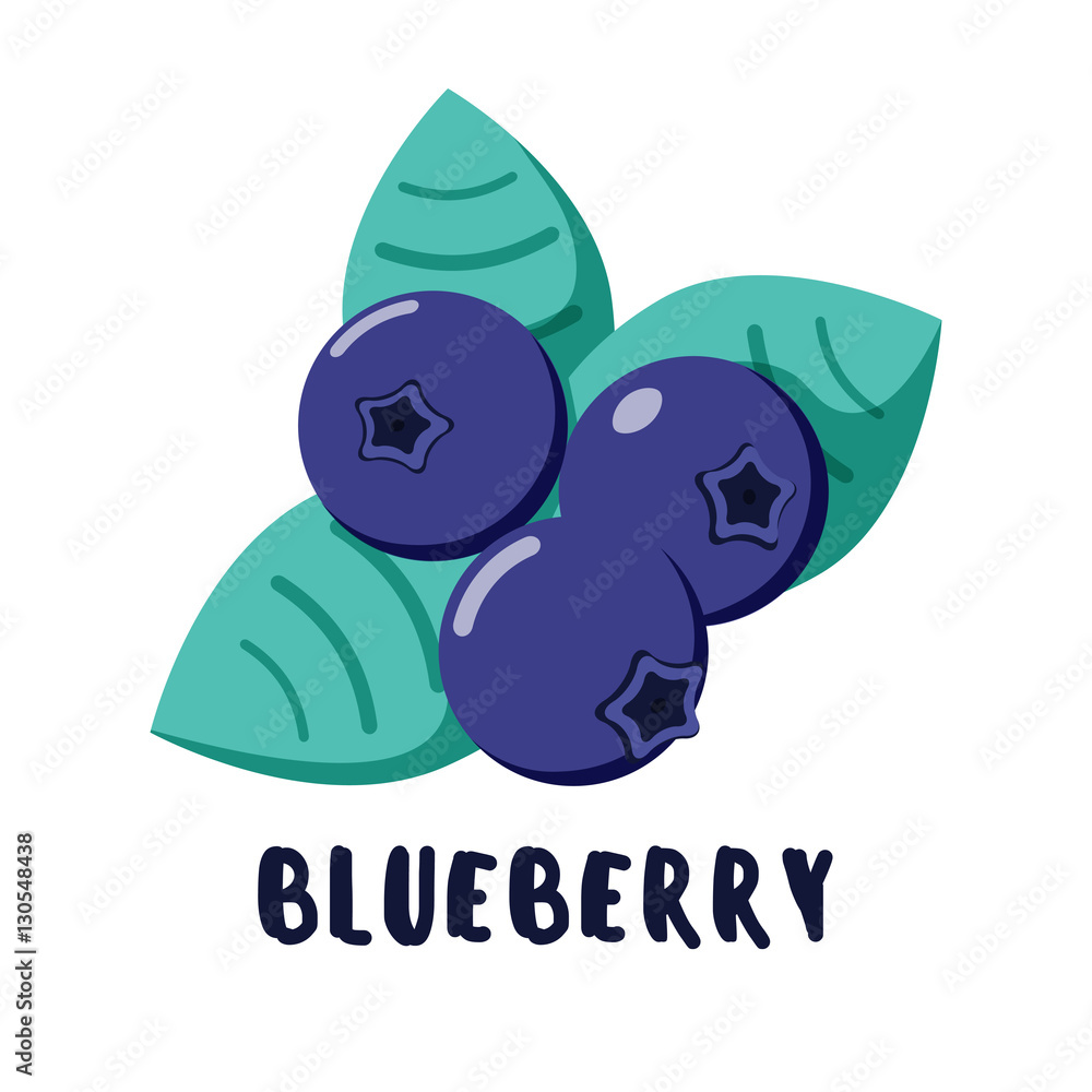 Vector blueberry icon. Flat cartoon illustration vector de Stock ...