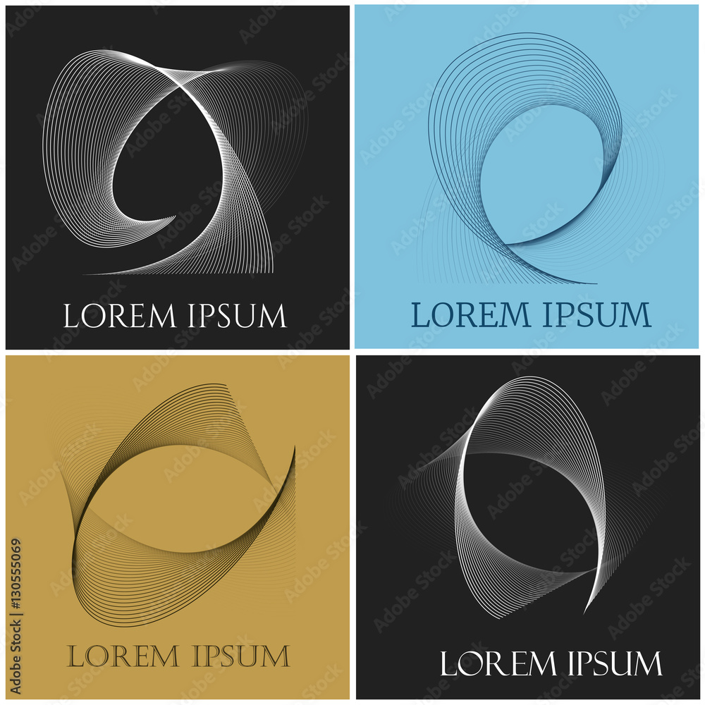 Contour graphics emblem set Stock Vector | Adobe Stock