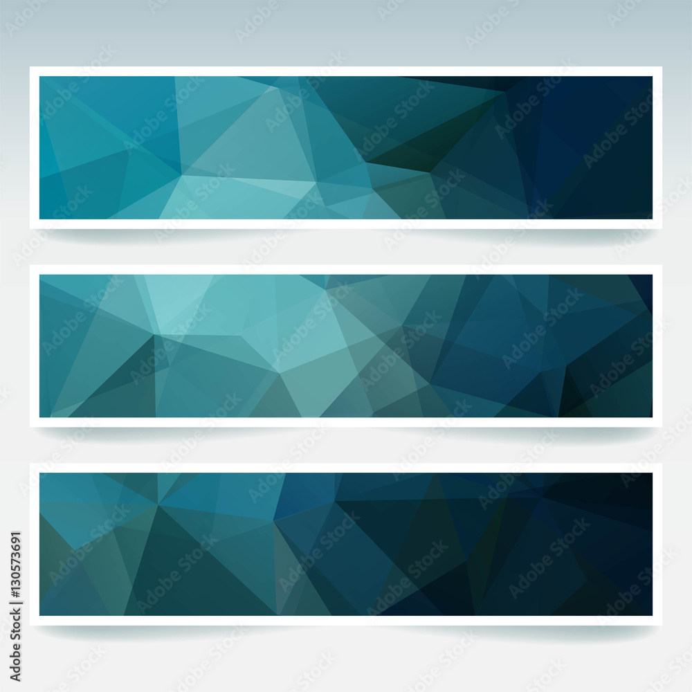 Set of blue banner templates with abstract background. Modern vector ...