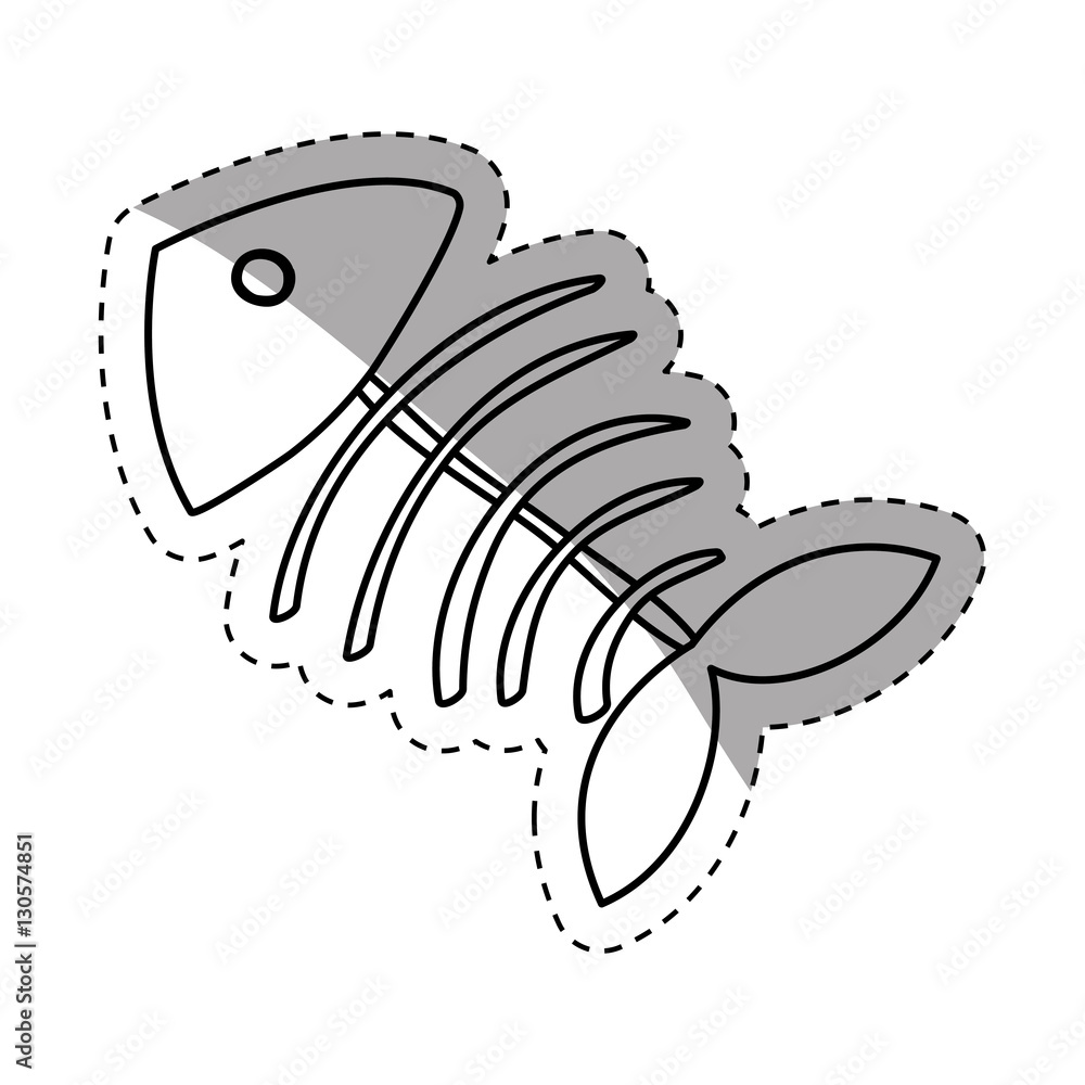 Cartoon fish skeleton icon vector illustration graphic design Stock ...