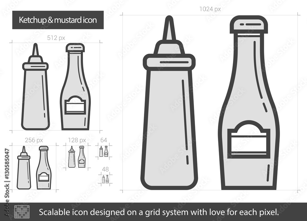 Ketchup and mustard line icon. Stock Vector | Adobe Stock