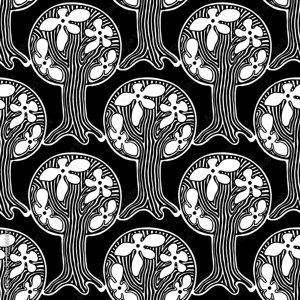 Seamless pattern, vector hand drawn repeating illustration, decorative ...