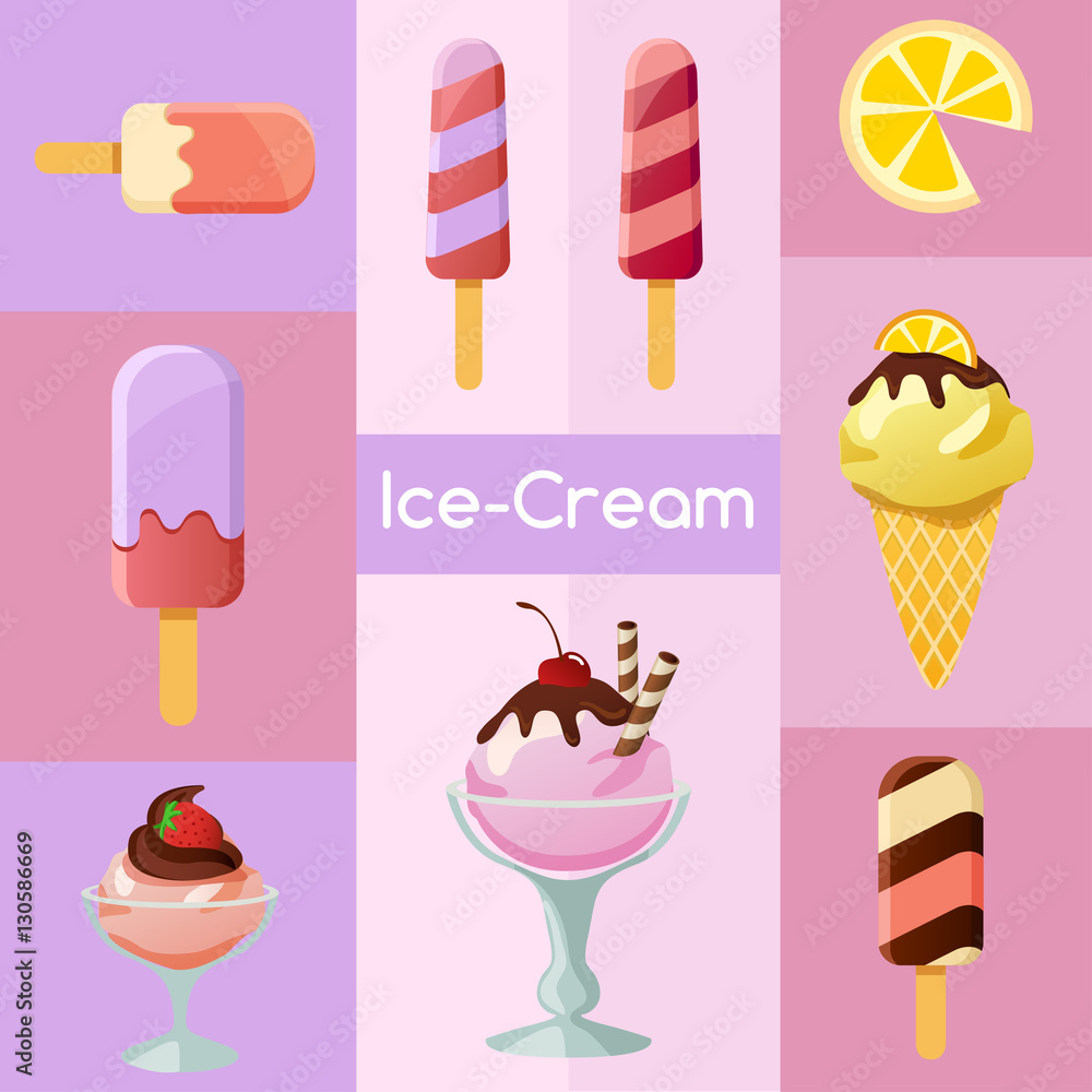 Ice-cream Elements : Vector Illustration Stock Vector | Adobe Stock