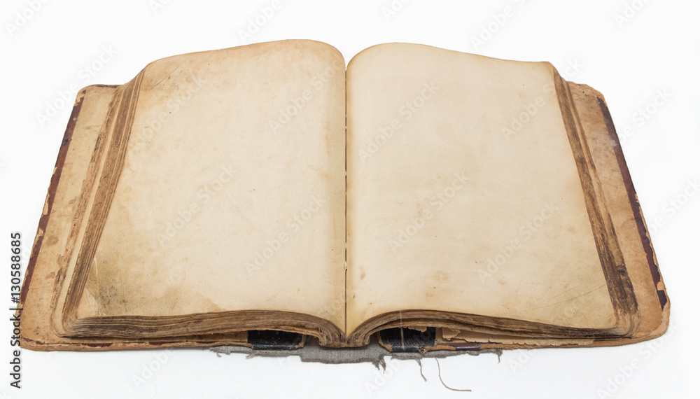 Opened isolated vintage book, blank pages Stock Photo | Adobe Stock