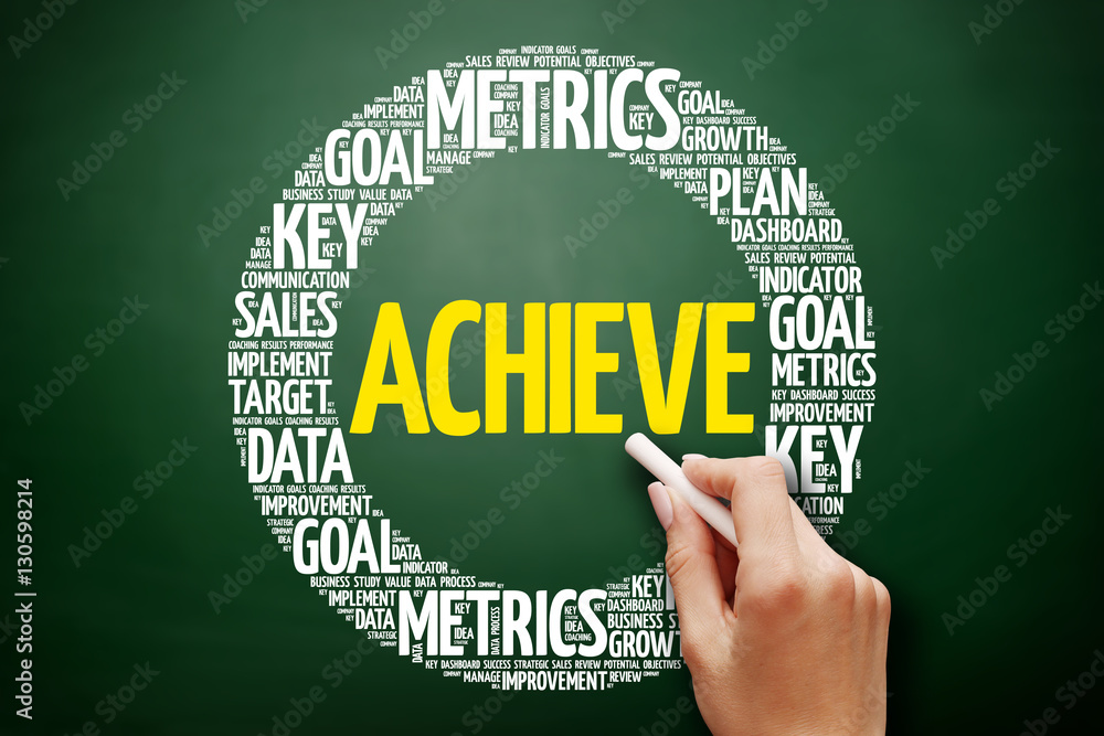 Achieve word cloud collage, business concept on blackboard Stock Photo ...