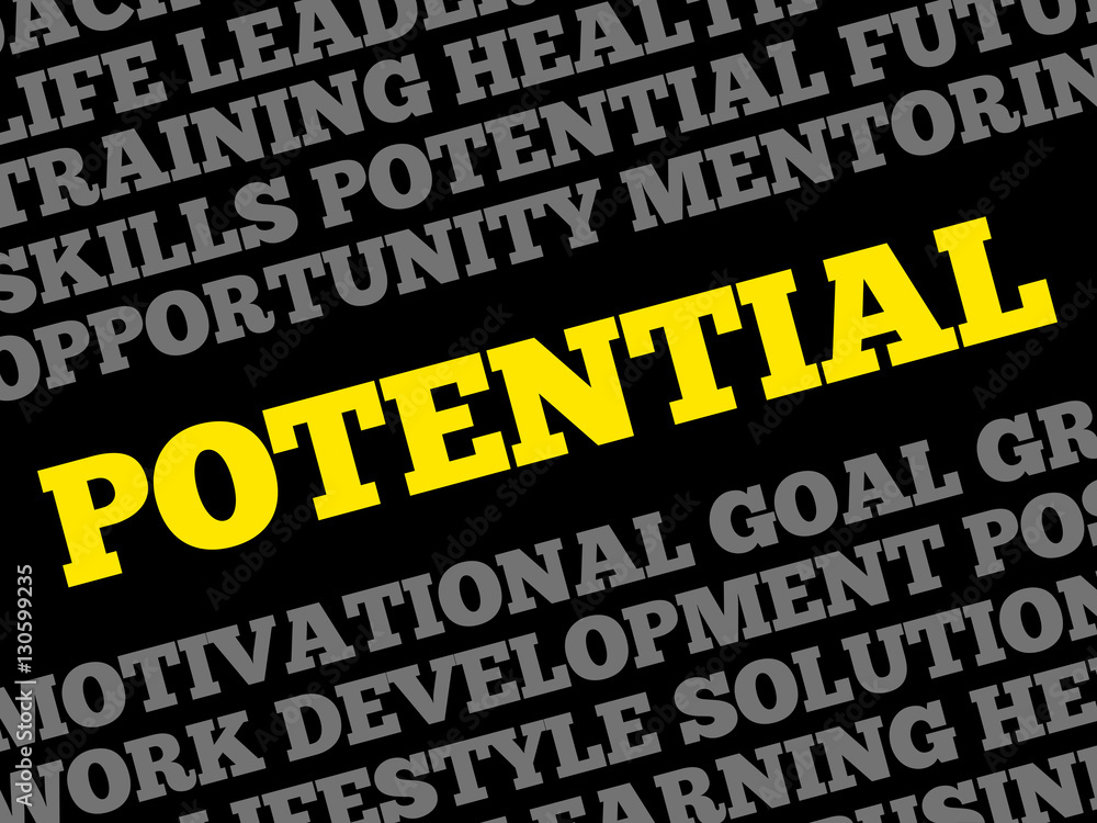 Potential word cloud collage, business concept background Stock Vector ...