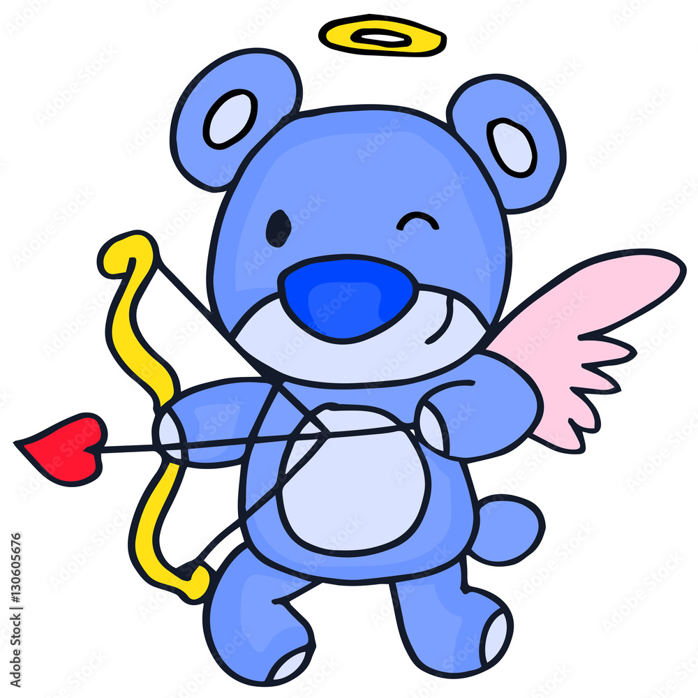 Cute cupid bear cartoon vector Stock Vector | Adobe Stock