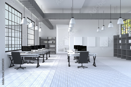 Interior Modern Computer Lab Design - Blue Computer Laboratory 3d Model ...