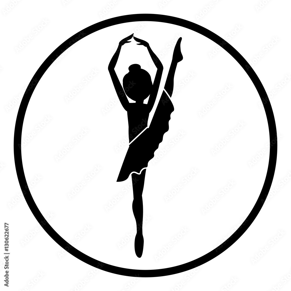 Girl practice ballet icon. Dancer sport person health and balance theme ...