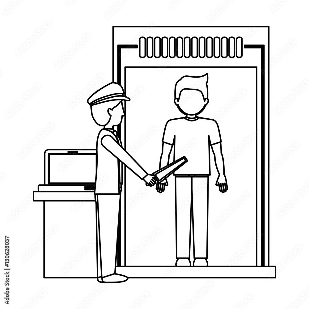 Airport Security Checkpoint Clipart