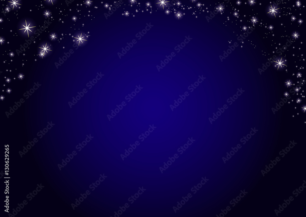 Dark blue night stars background. Illustration on vector. Top border ...