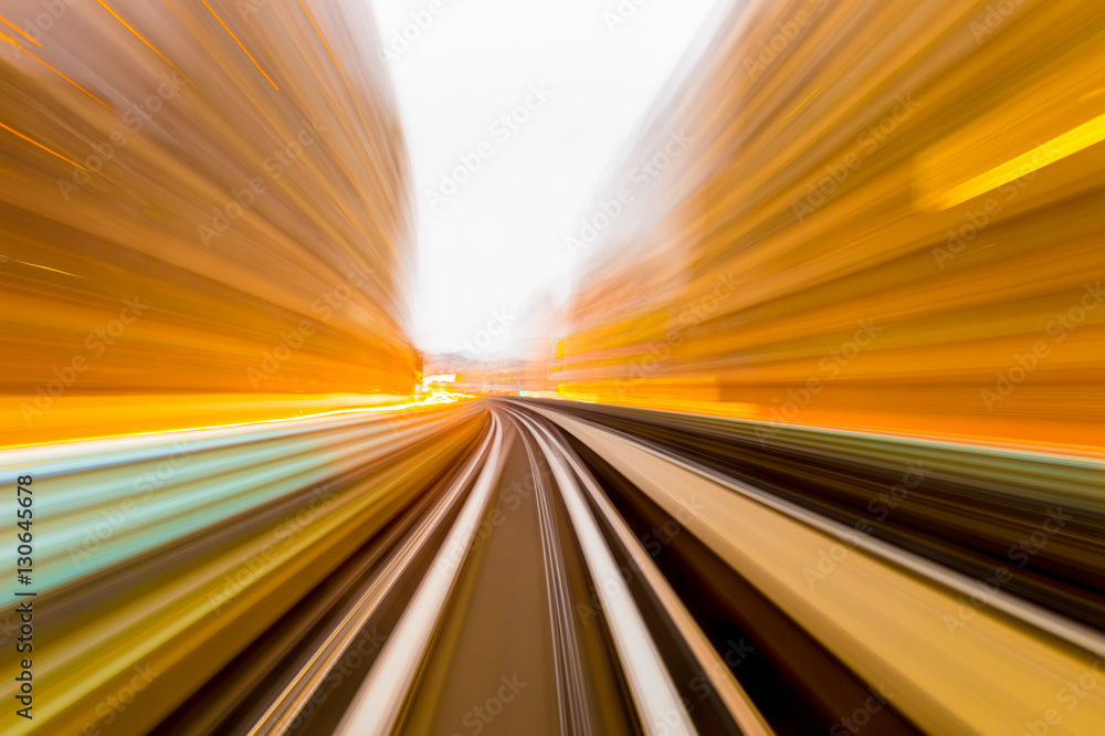 Speed motion in urban highway road tunnel Stock Photo | Adobe Stock