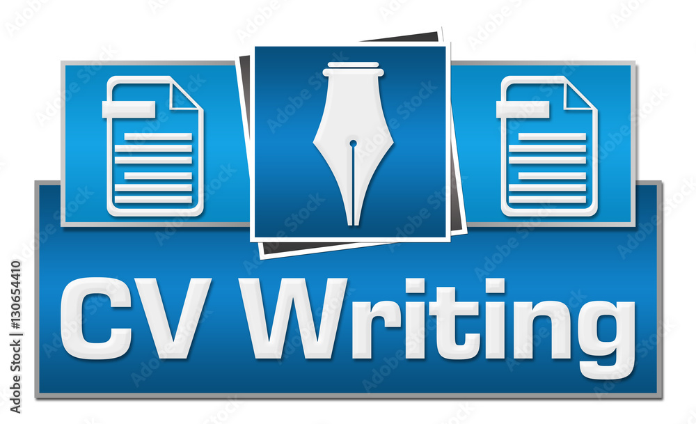 CV Writing Blue Squares Bar On Top Stock Illustration | Adobe Stock