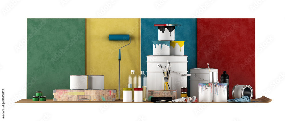 tools for select color swatch to paint walls Stock Illustration | Adobe ...