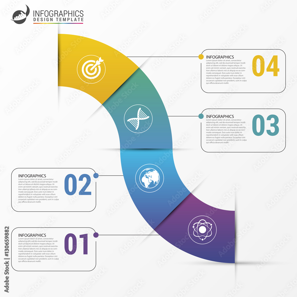 Infographic template with 4 parts. Vector Stock-Vektorgrafik | Adobe Stock