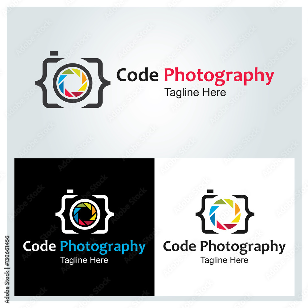 Code photography logo design template ,Vector illustration Stock Vector ...