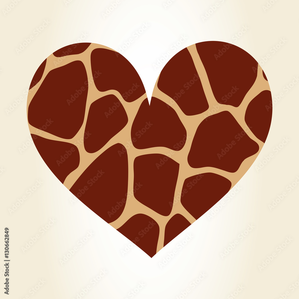heart giraffe animal print pattern image vector illustration design ...