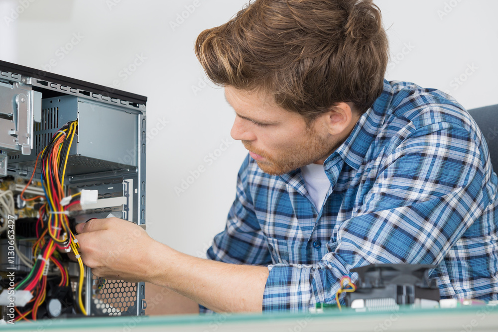 Man Fixing Network