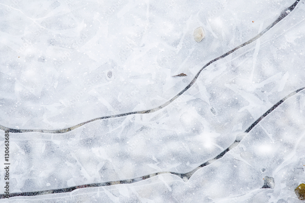 Looks like blurry ice on the water surface and melting process created ...
