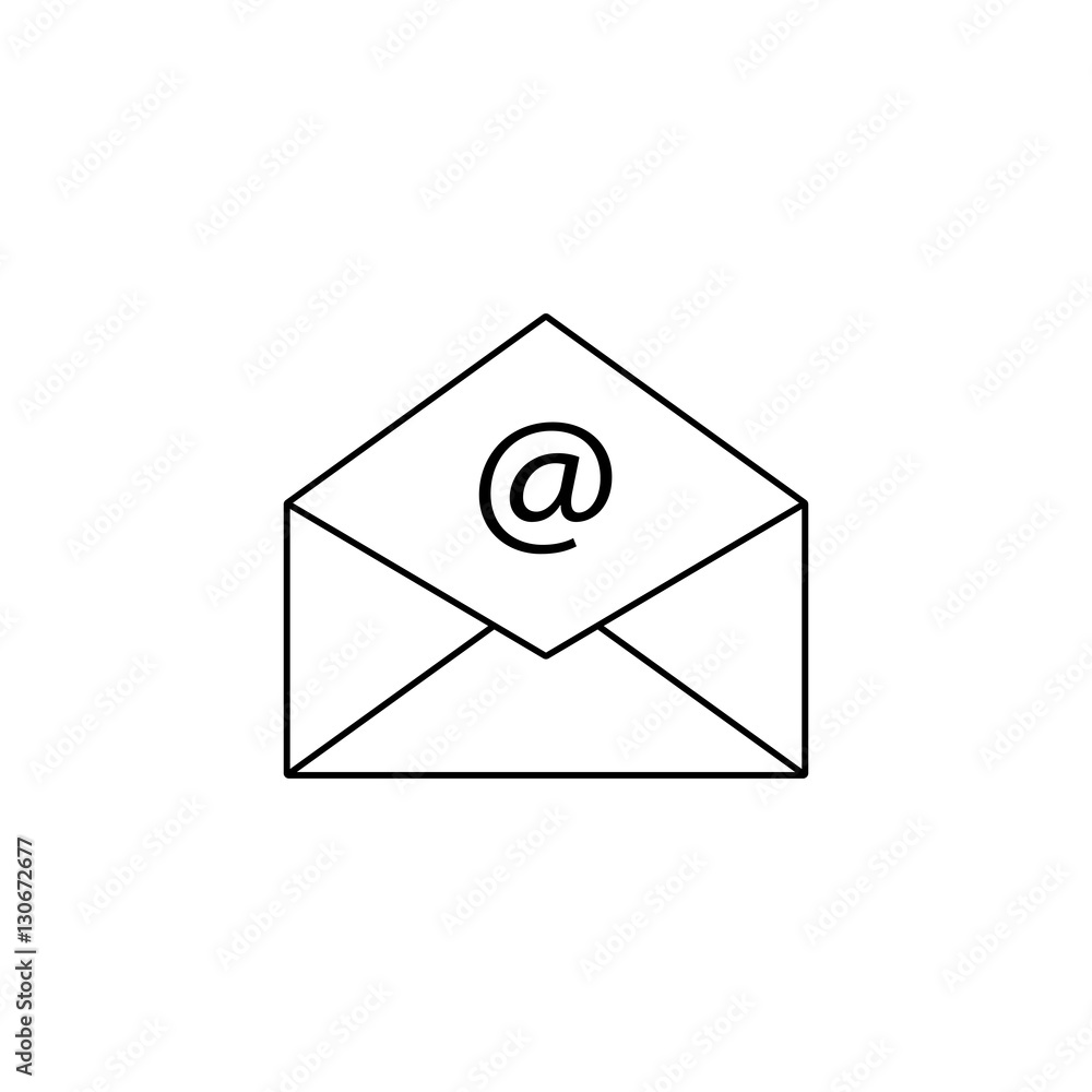 Open mail line icon, representing email, envelope, social media, vector ...