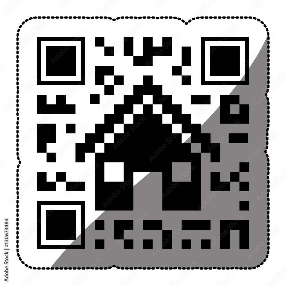 Qr code and house icon. Scan technology information price and digital ...