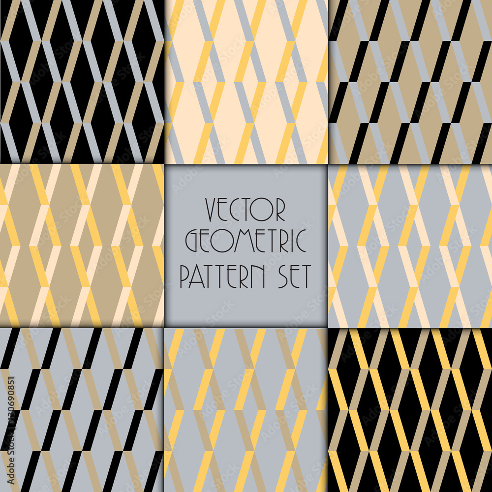 Collection of simple geometric pattern textures. Set of 4 backgrounds ...