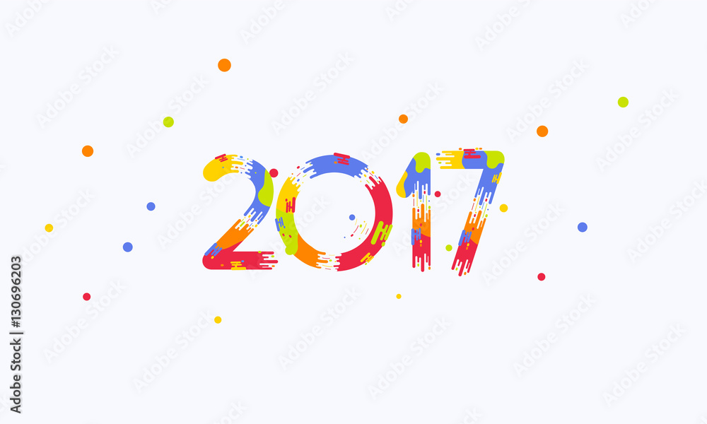 2017 New Year Celebration Logo Design Stock Vector | Adobe Stock