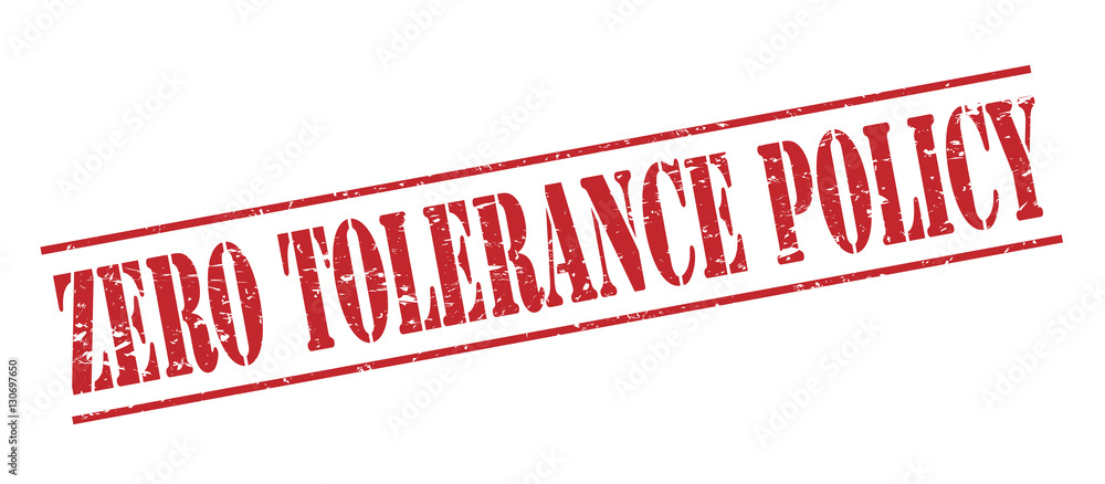 zero tolerance policy red stamp on white background Illustration Stock ...