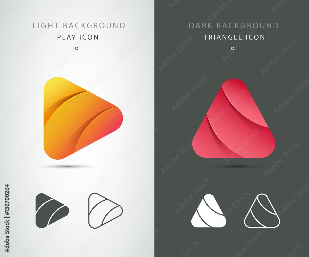 Vector play triangle, forward arrow template. Modern logo icon set. App ...