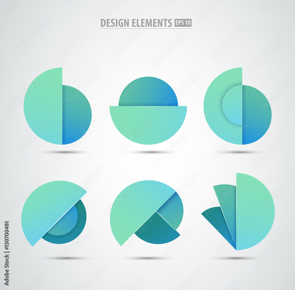Vector abstract logo design elements. Colorful icons. Bubbles set ...