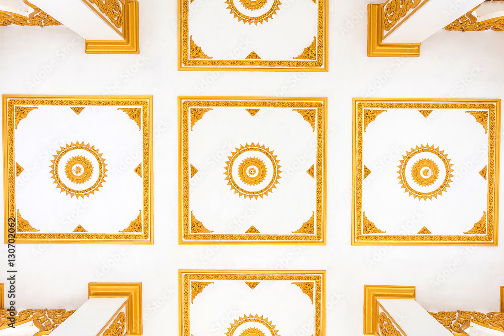 Patterned ceiling in the temple, Thailand Stock Photo | Adobe Stock