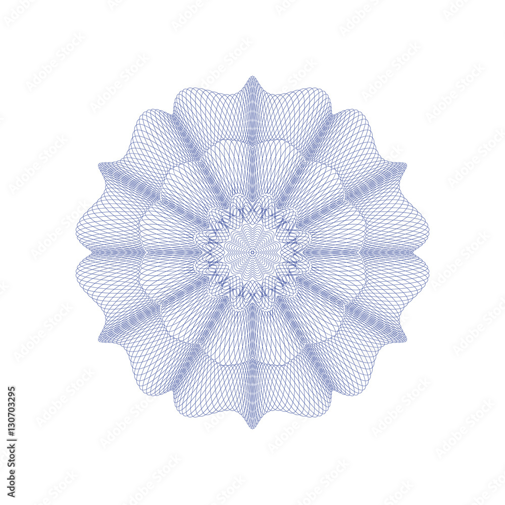 Guilloche decorative rosette element. Digital watermark. It can be used ...