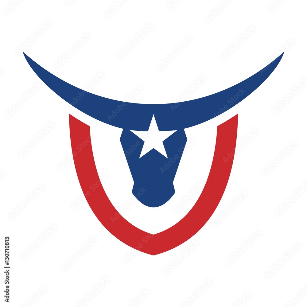 cow skull logo. texas symbol with star. logo template. Stock Vector ...