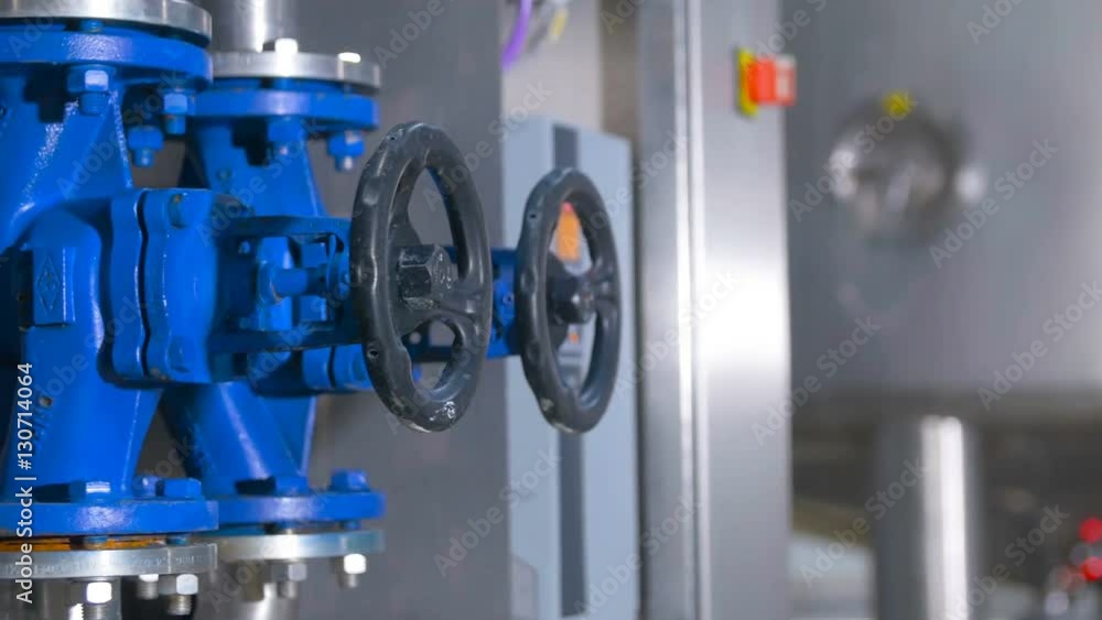 Refinery. Oil, fuel pipeline construction inside refinery factory. HD ...