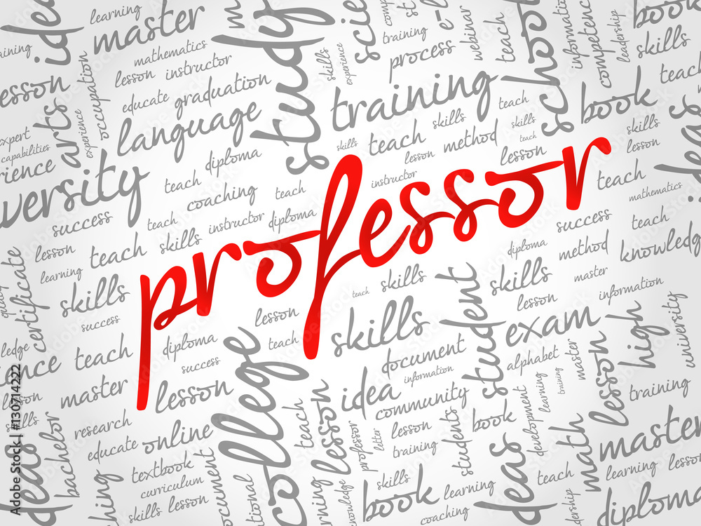 Professor word cloud collage, education concept background Stock Vector ...