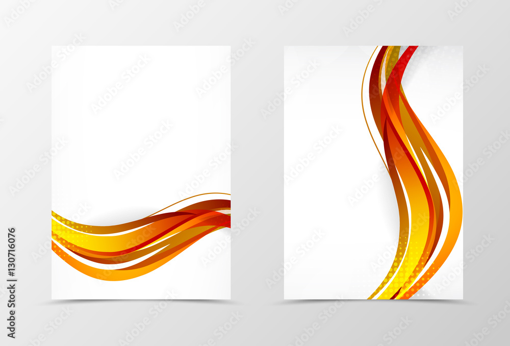 Front and back wave flyer template design Stock Vector | Adobe Stock