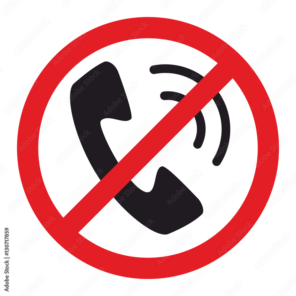 Telephone restriction sign isolated on white background Stock Vector ...