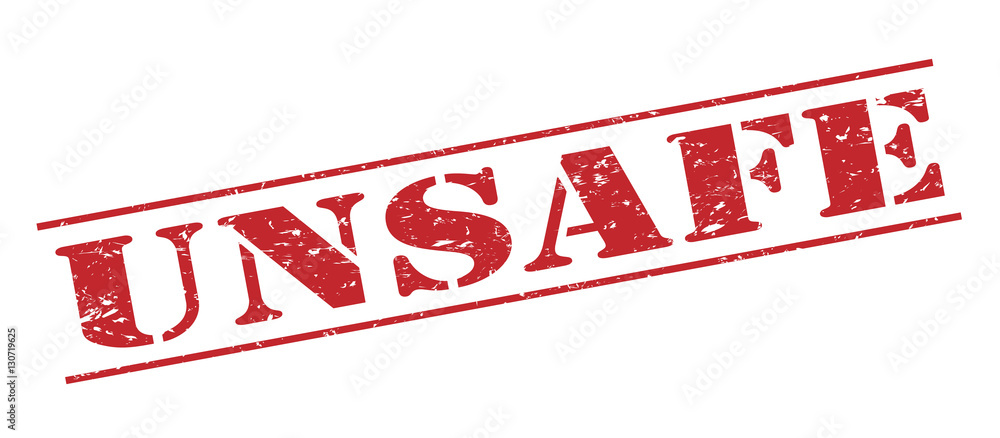 unsafe red stamp on white background Stock Illustration | Adobe Stock